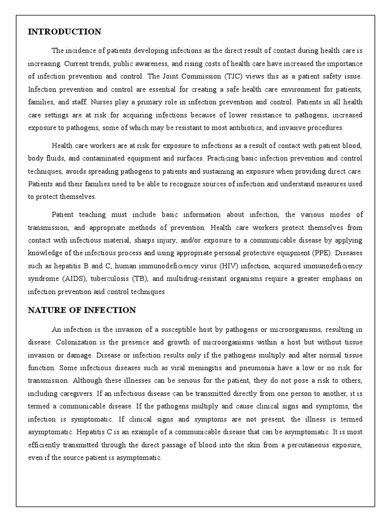 Infection Control - Classroom Teaching | PDF | Infection | Immune System