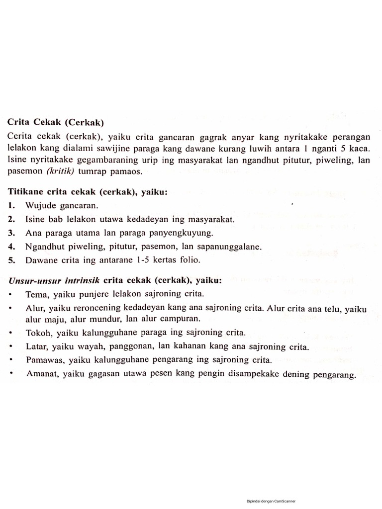 Struktur Teks Cerkak 1 | PDF