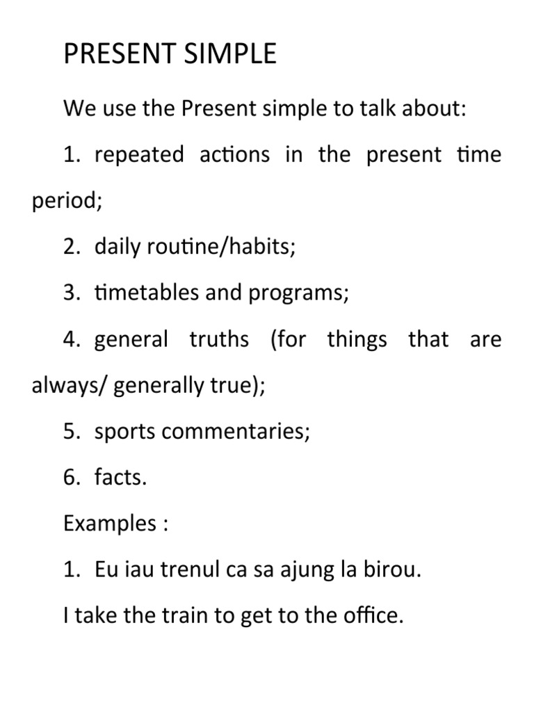 Present Simple Theory | PDF