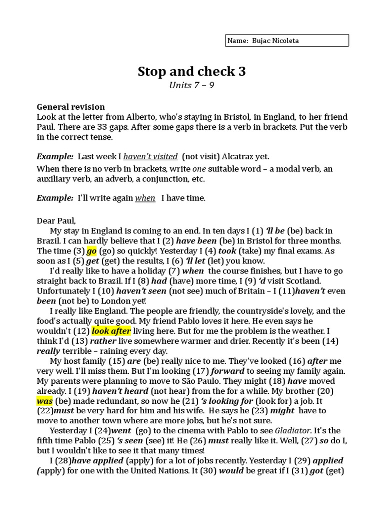 Stop and Check 3 NB | PDF