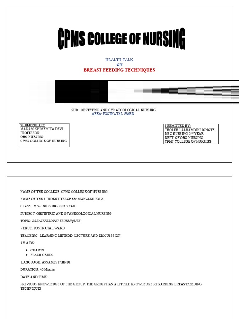 Health Talk On Breast Feeding | PDF | Breastfeeding | Breast Milk