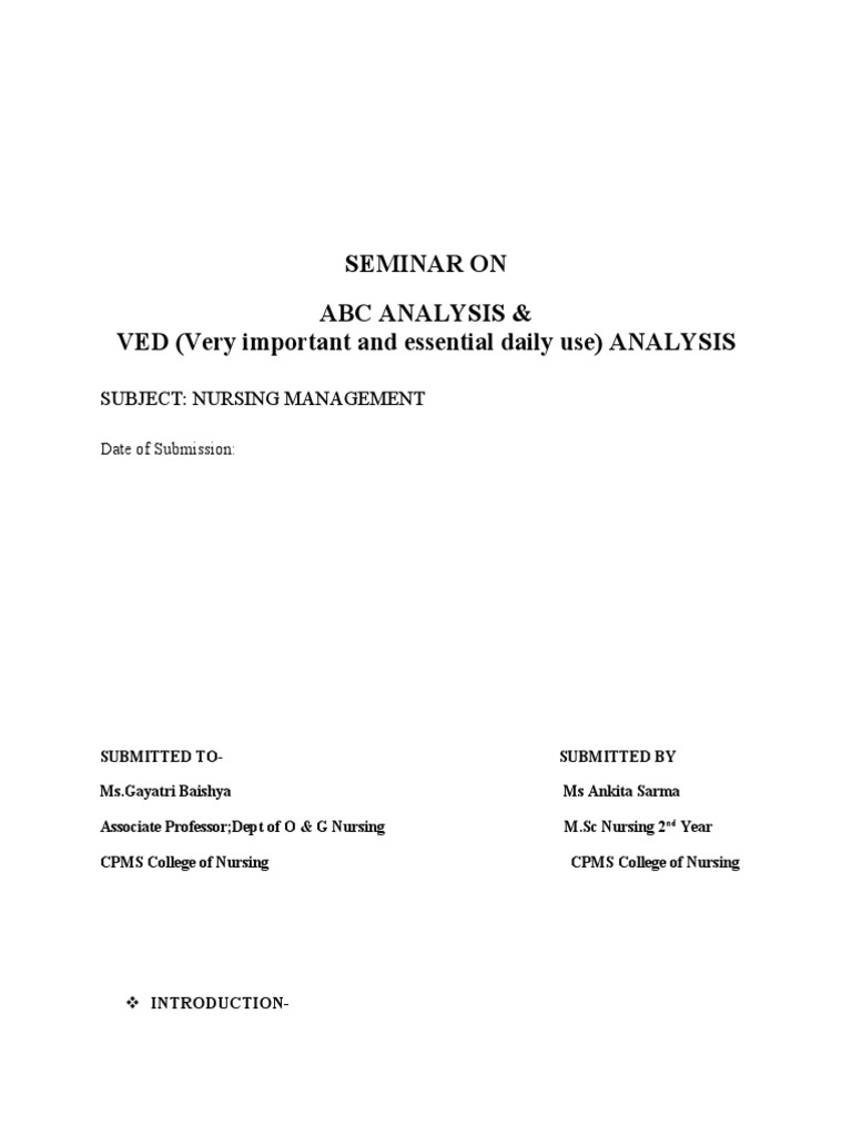 SEMINAR ON ABC Analysis | PDF