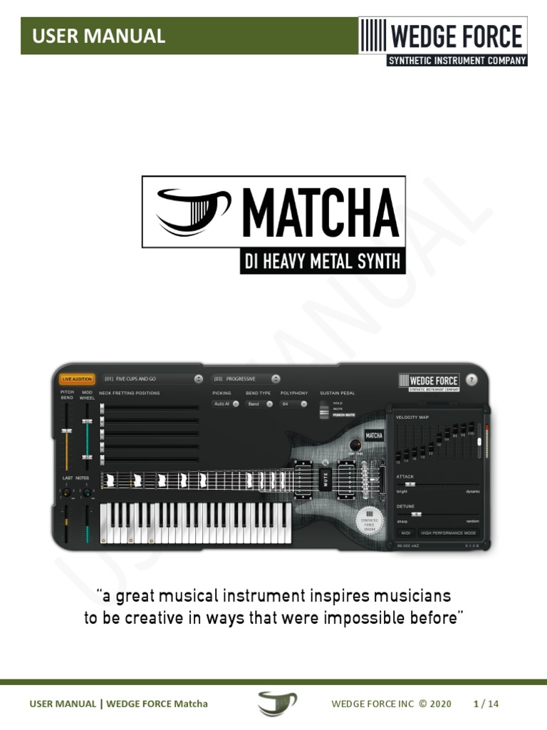 WEDGE FORCE Matcha Manual | PDF | Guitars | Synthesizer