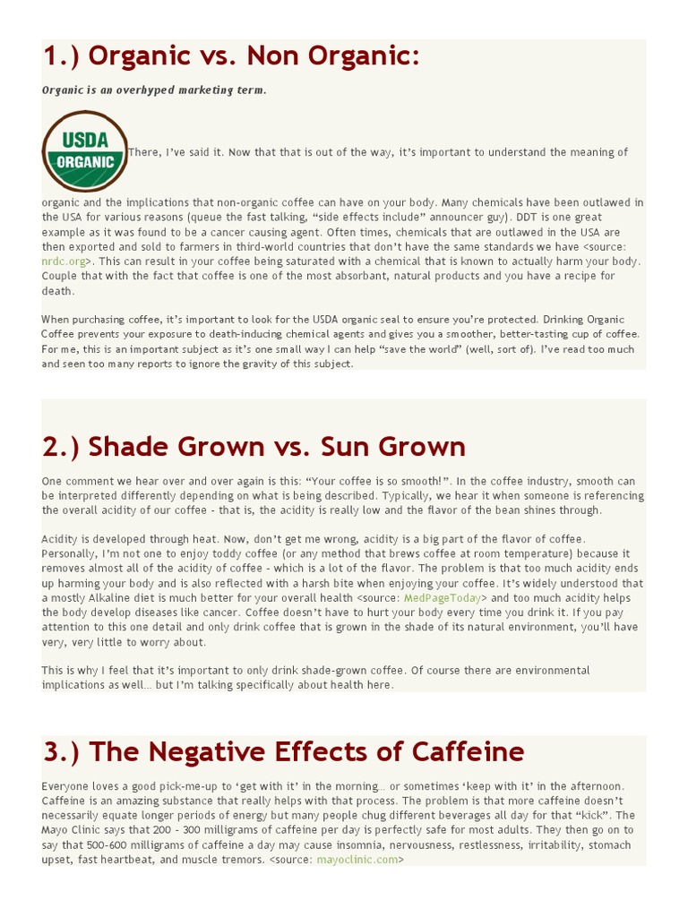 5 Dangers To Avoid in Coffee | PDF | Coffee | Caffeine