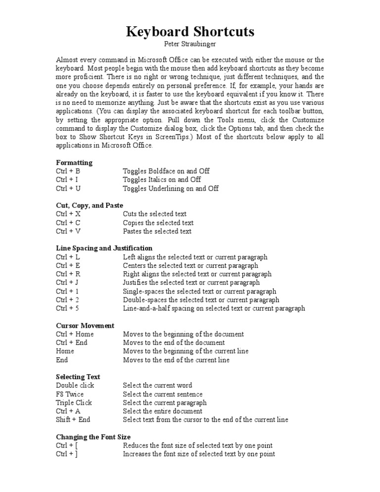 Chapter 2 Practice 2 - Keyboard Shortcuts Solution | PDF | Control Key ...