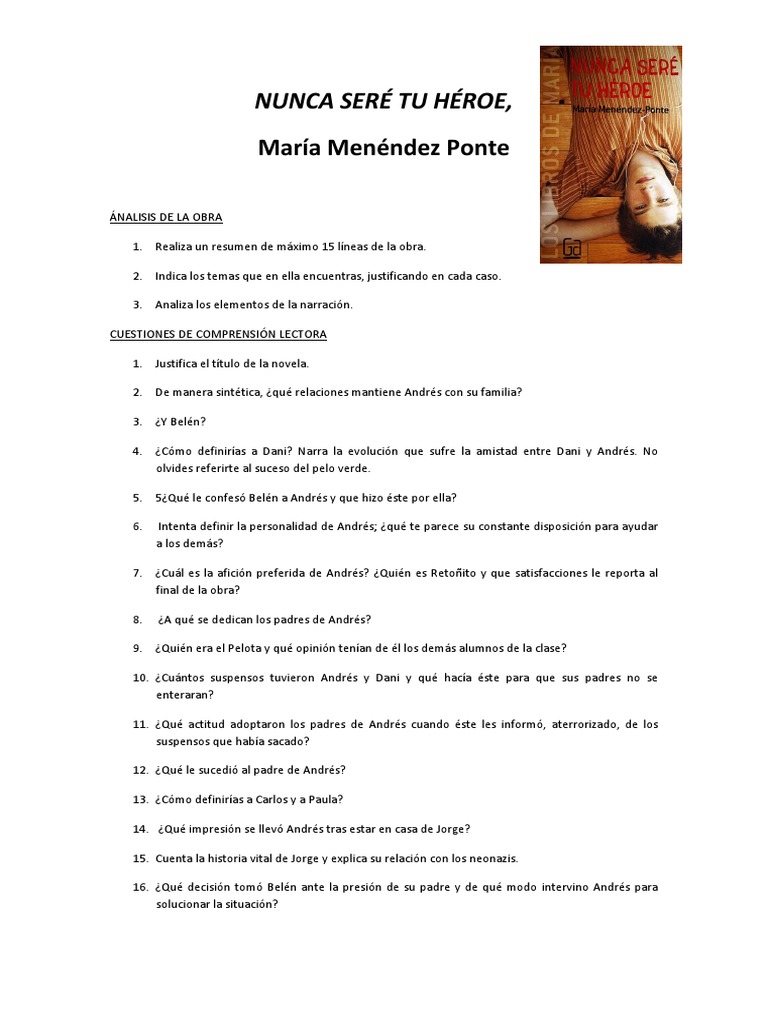 Nunca Seré Tu Héroe Ficha | PDF