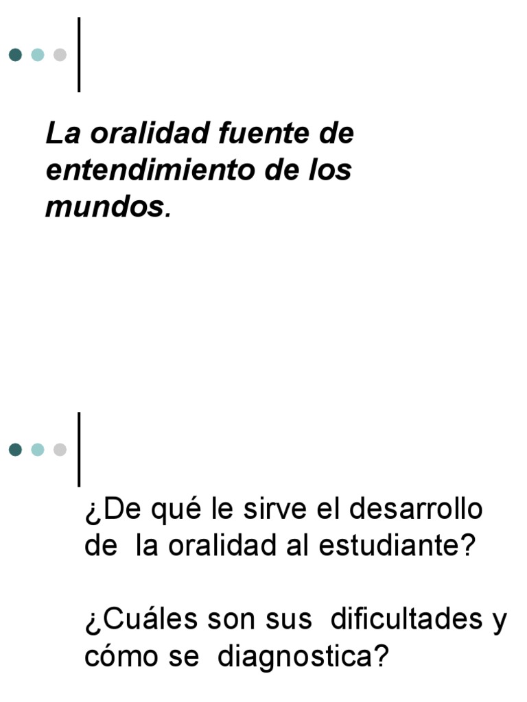 La Oralidad | PDF | Comunicación | Palabra