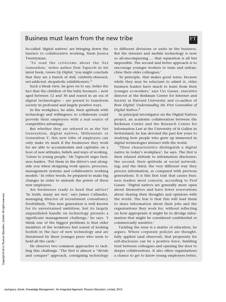 Case Example (2) - Business Must Learn From New Tribe | PDF | Career ...