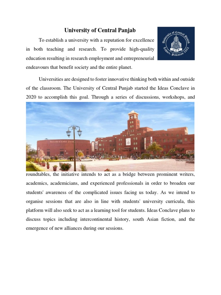 University of Central Panjab (UCP) | PDF | University And College ...