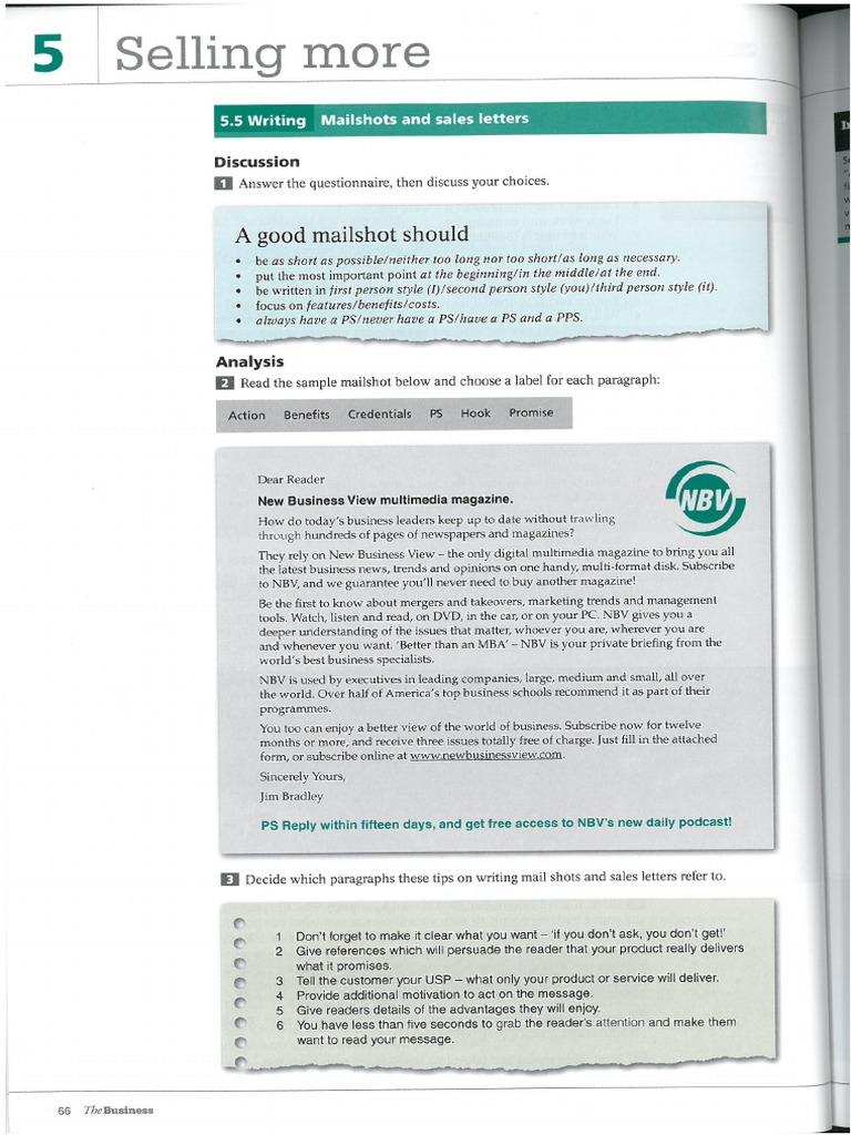 Sales Letter Sample and Tasks | PDF