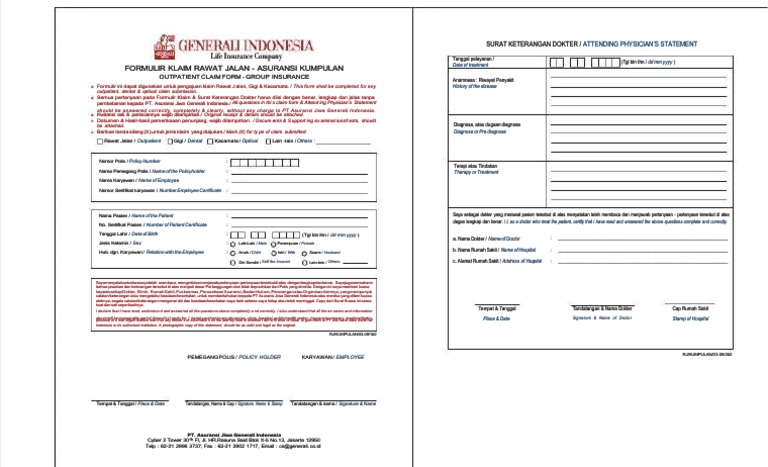 Formulir Klaim Asuransi Generali | PDF