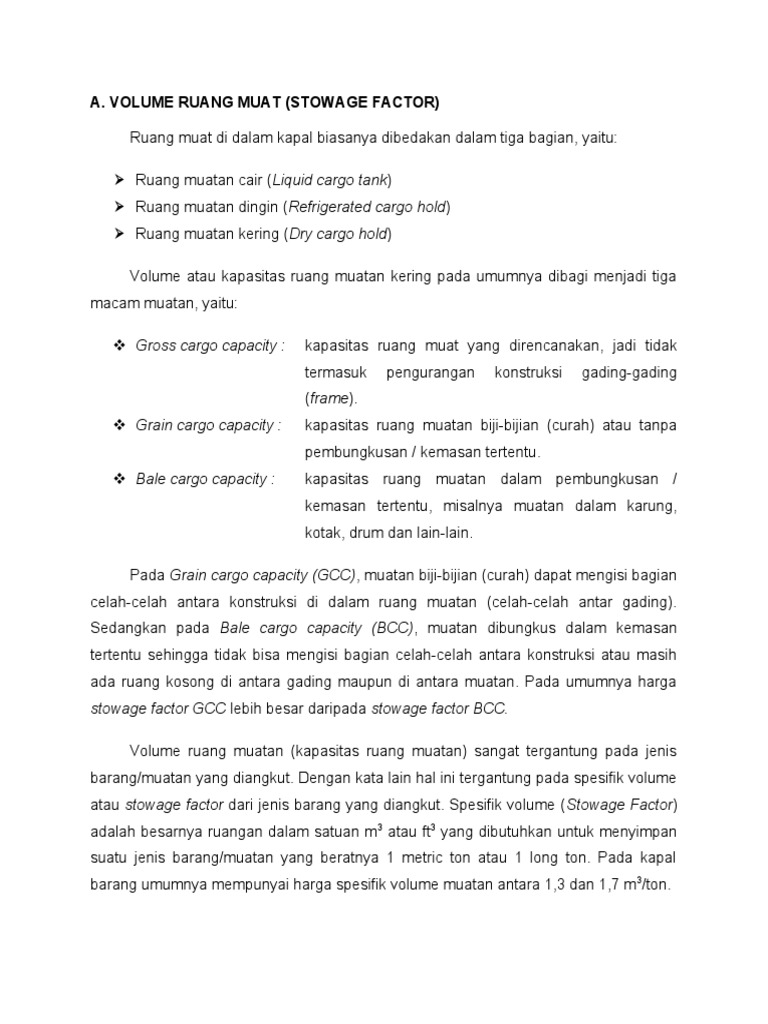 02 Stowage Factor | PDF