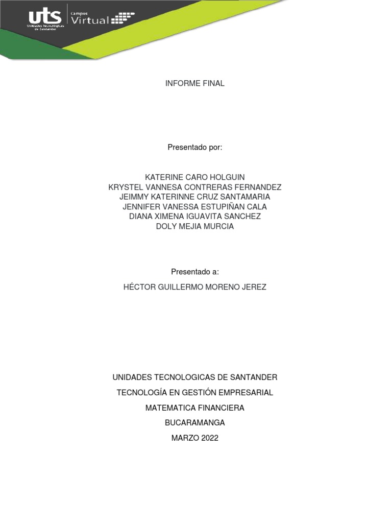 INFORME FINAL Mate | PDF