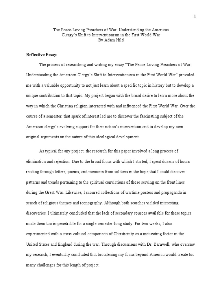 Reflective Essay Example 20 | PDF | Libraries | Primary Sources