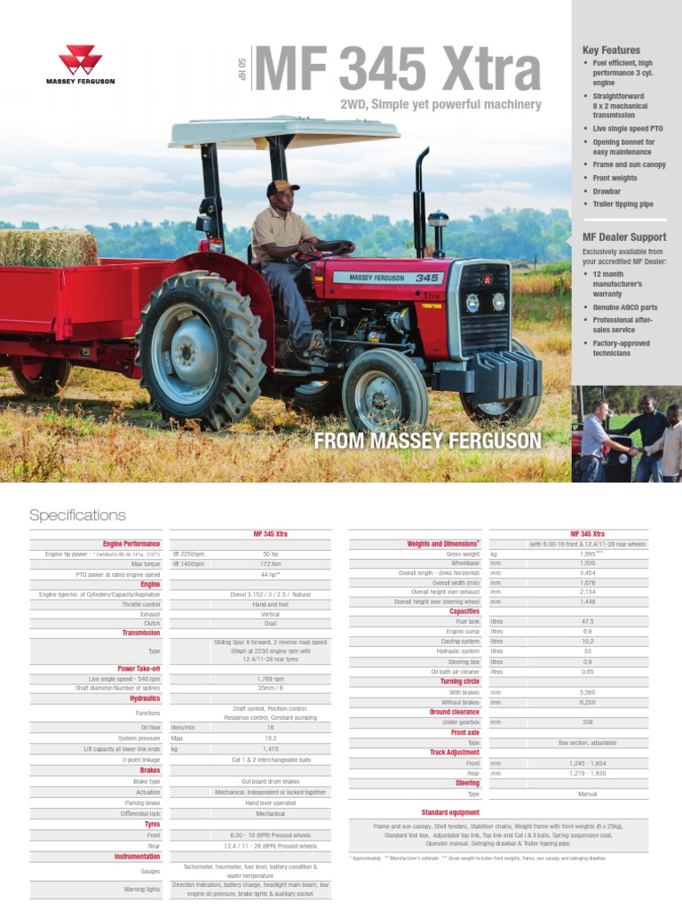 MF 345 Xtra en | PDF | Horsepower | Axle
