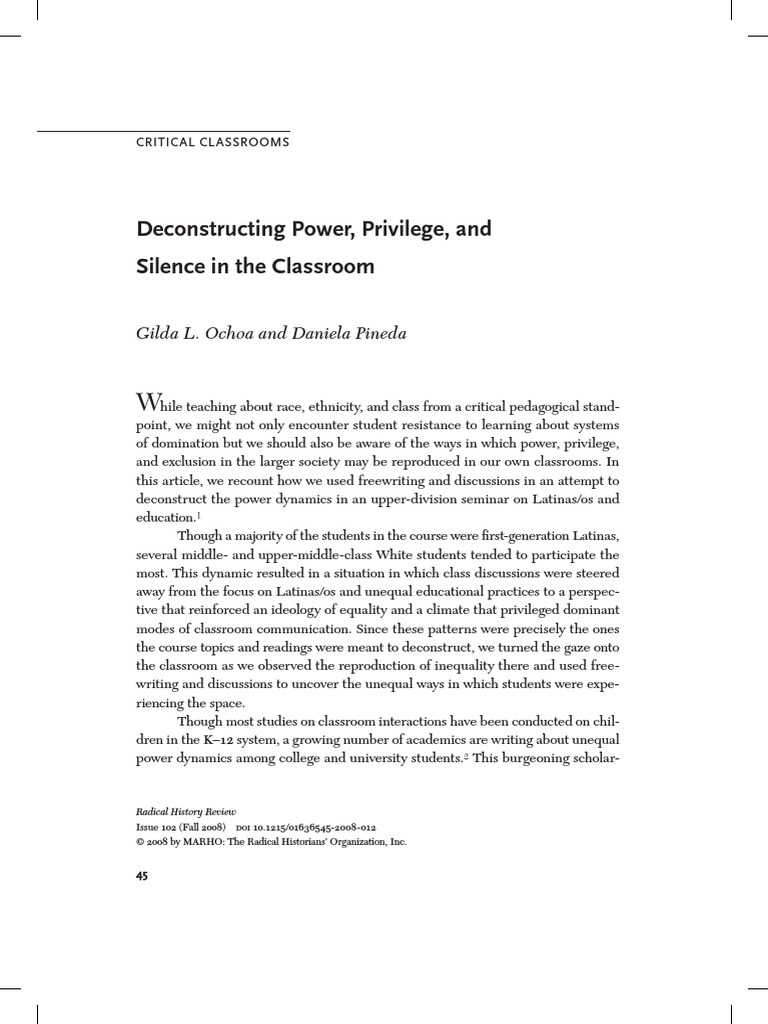 Deconstructing Power Privilege and Silen | PDF | Experience | Chicano