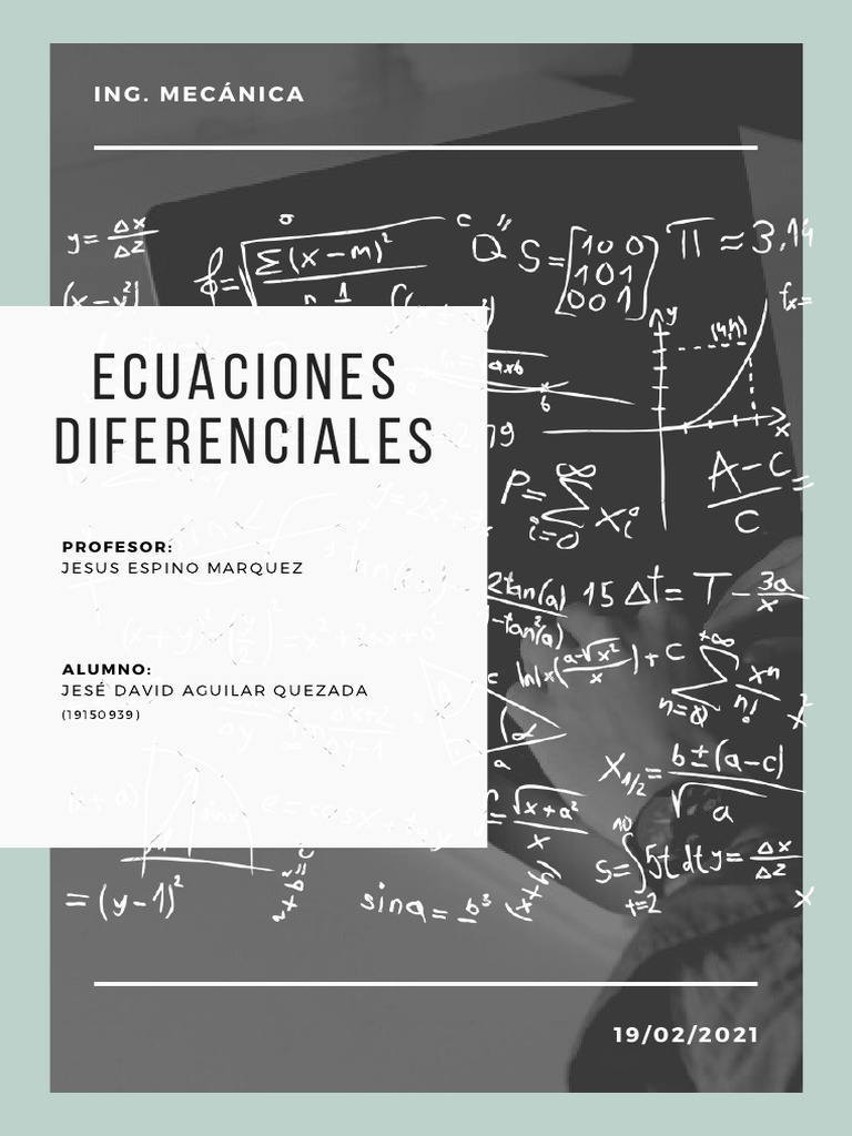U1 Ecuaciones Diferenciales | PDF | Ecuaciones | Ecuaciones diferenciales