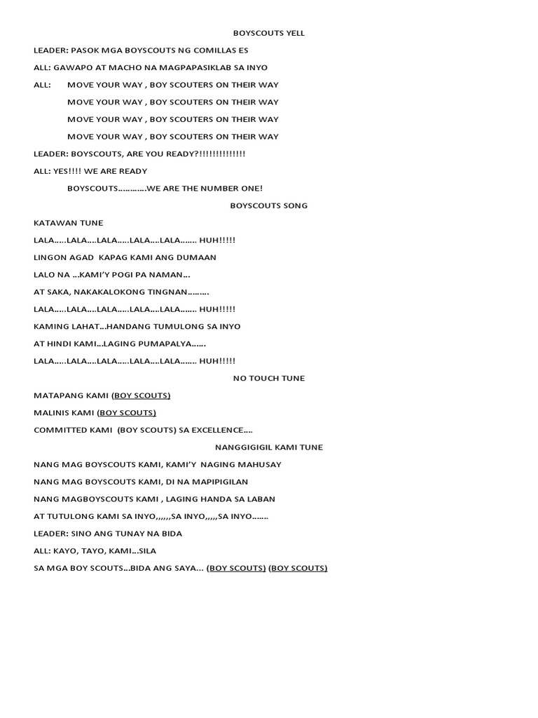 Yell and Song BSP | PDF