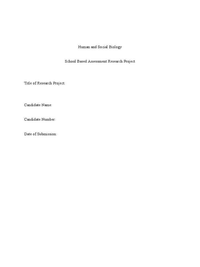 Human and Social Biology Research Project | PDF | Methodology | Science