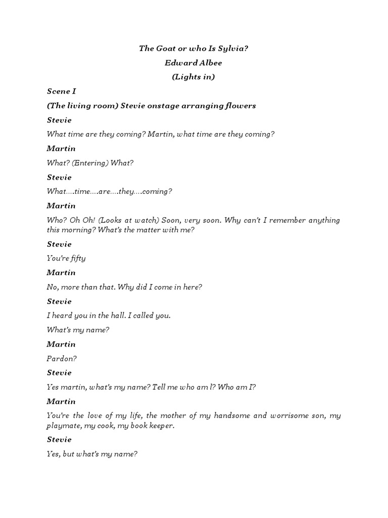 The Goat: A Play by Edward Albee | PDF