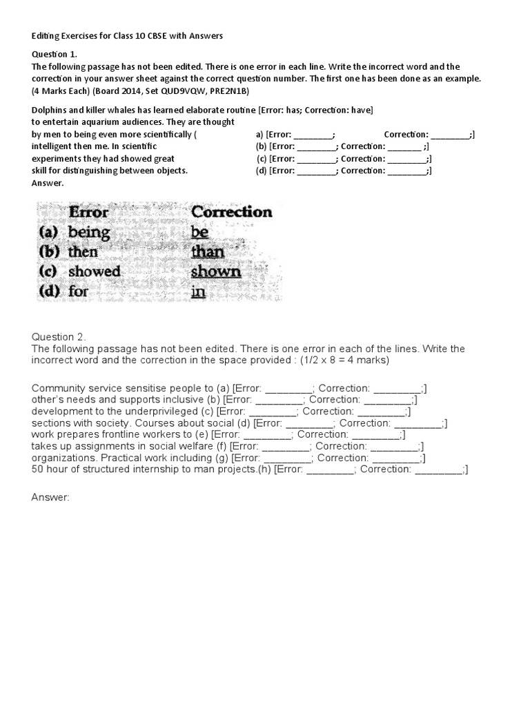 Eror Editing Excercise | PDF