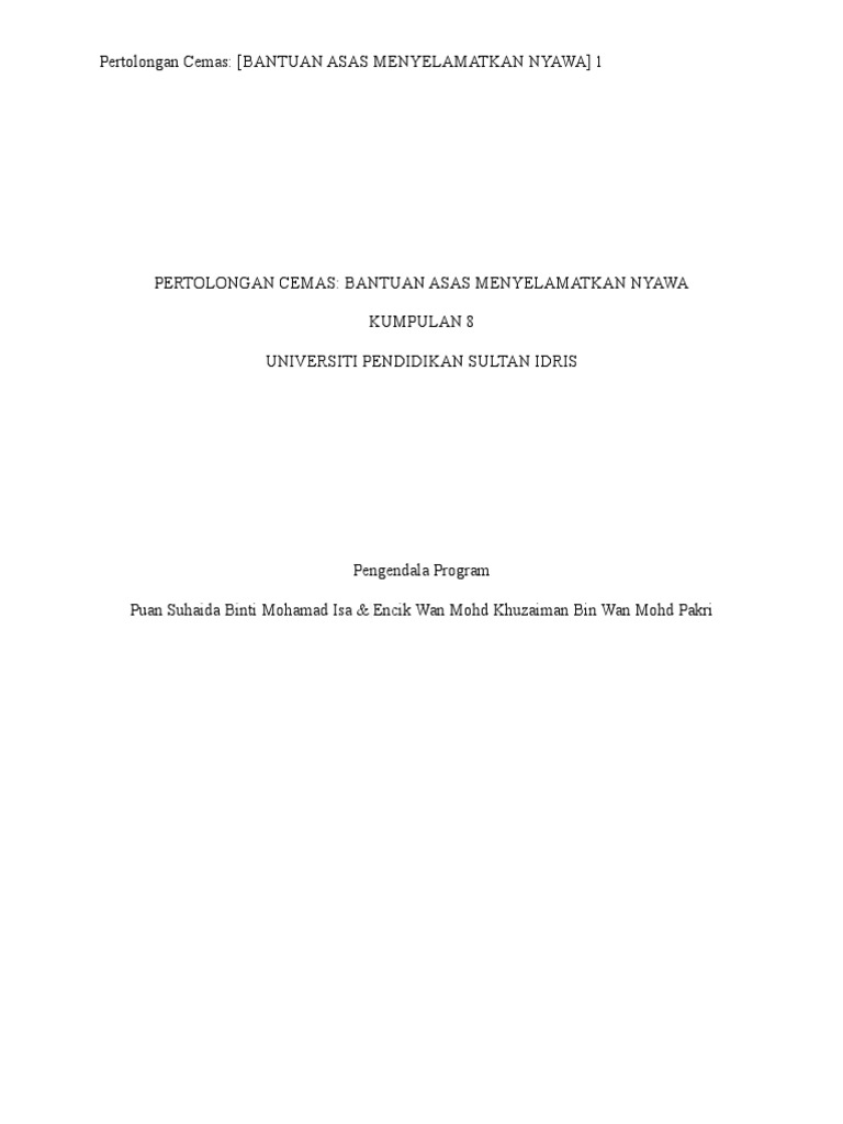 Panduan Pertolongan Cemas | PDF | Kesehatan Holistik