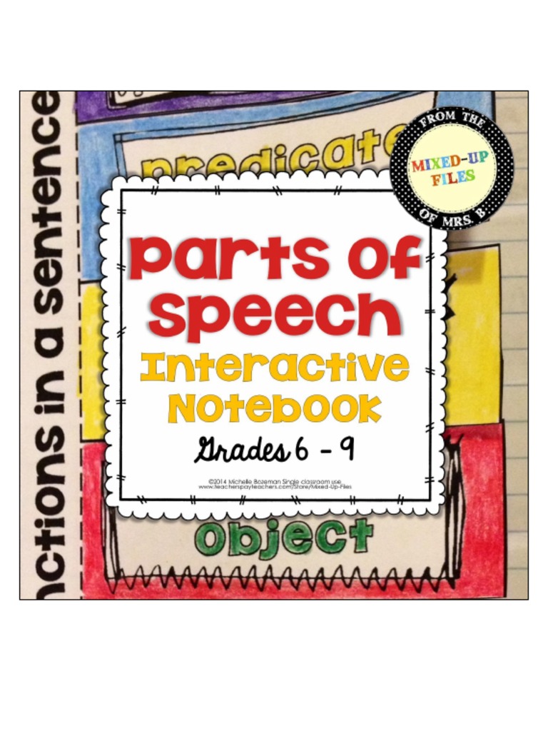 Parts of Speech Interactive Notebook | PDF