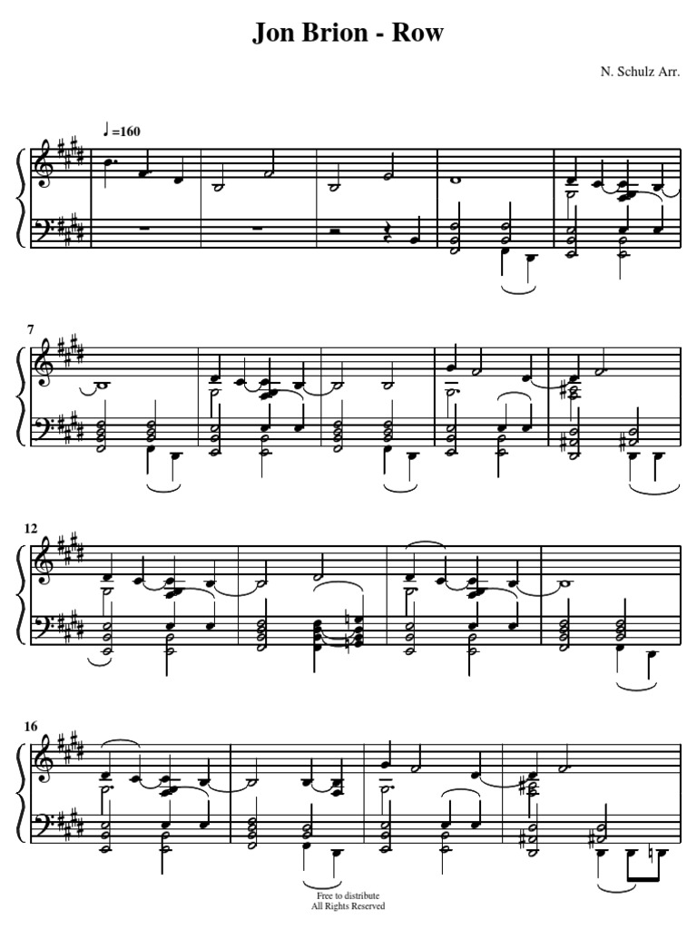 Jon Brion - Row Sheet Music | PDF