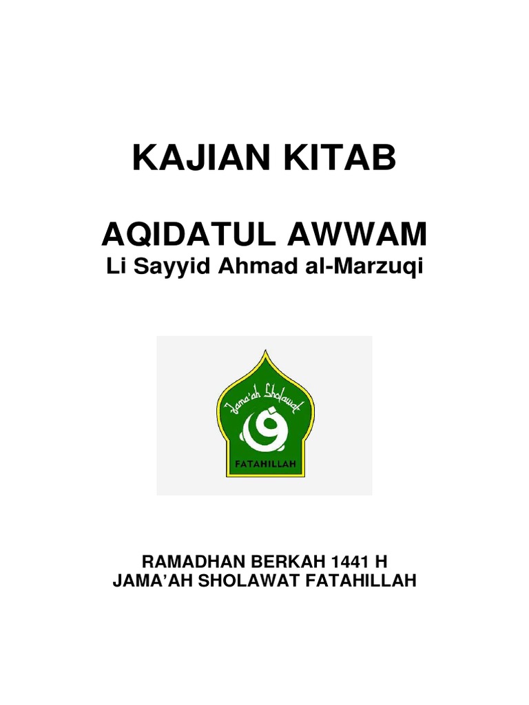 KITAB AQIDATUL AWAM (Terjemah & Syarah) | PDF