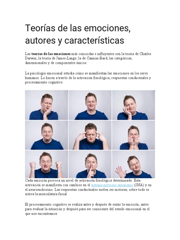 Teorias De Las Emociones Pdf Las Emociones órgano Anatomía