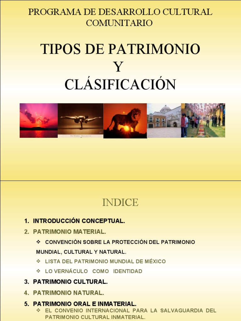 Tipos de Patrimonio | PDF | Patrimonio cultural | Patrimonio de la Humanidad