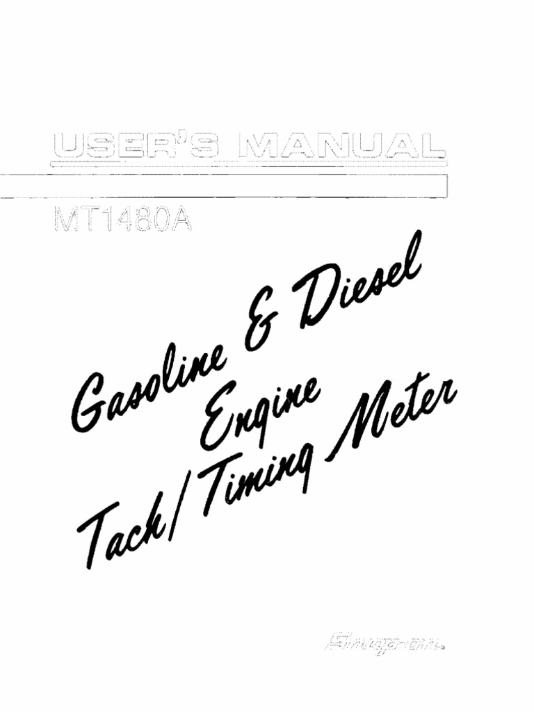 Snap On MT1480 User Manual | PDF