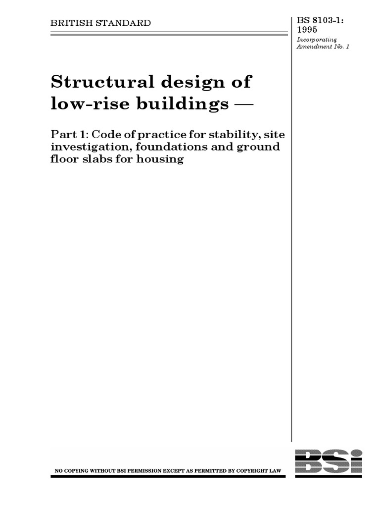 BS 8103 Part 1-1995 | PDF | Foundation (Engineering) | Wall