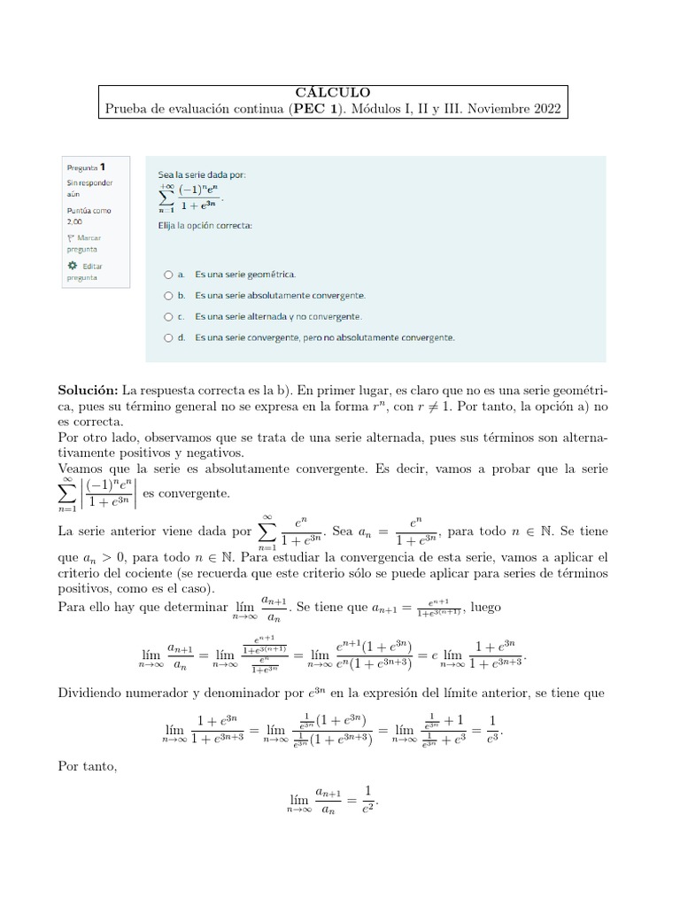 PEC1 Calculo 2223 | PDF | Conjunto convexo | Análisis numérico
