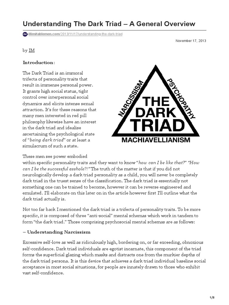 Understanding The Dark Triad A General Overview | PDF | Dark Triad | Psychopathy