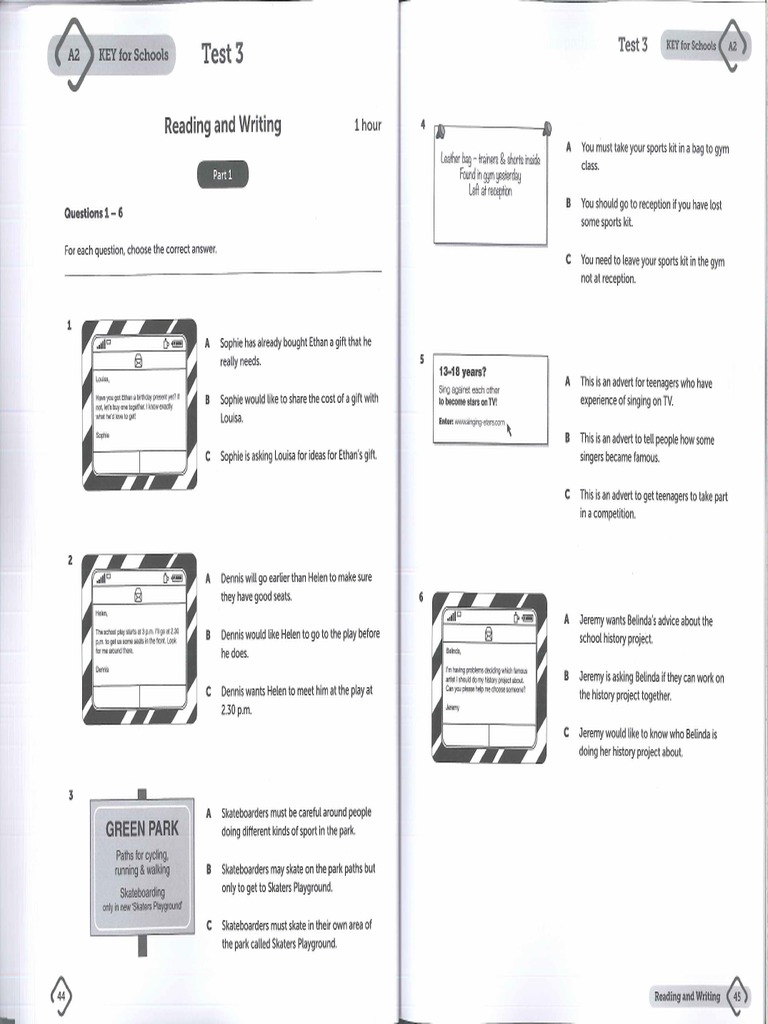 Test 3 (Exam) A2 Key (Richmond) | PDF