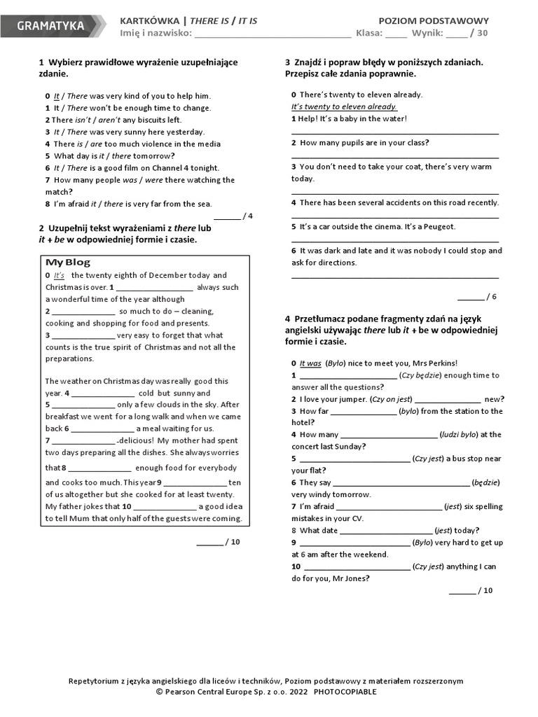 RepetMat - Kartk - Gram - Podst - There Is - It Is | PDF