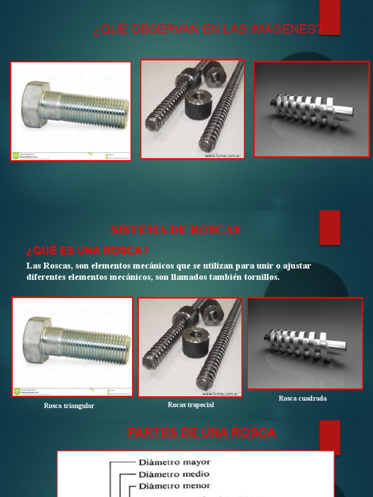 Tipos y Clasificación de Roscas | PDF | Metalurgia | Bienes manufacturados