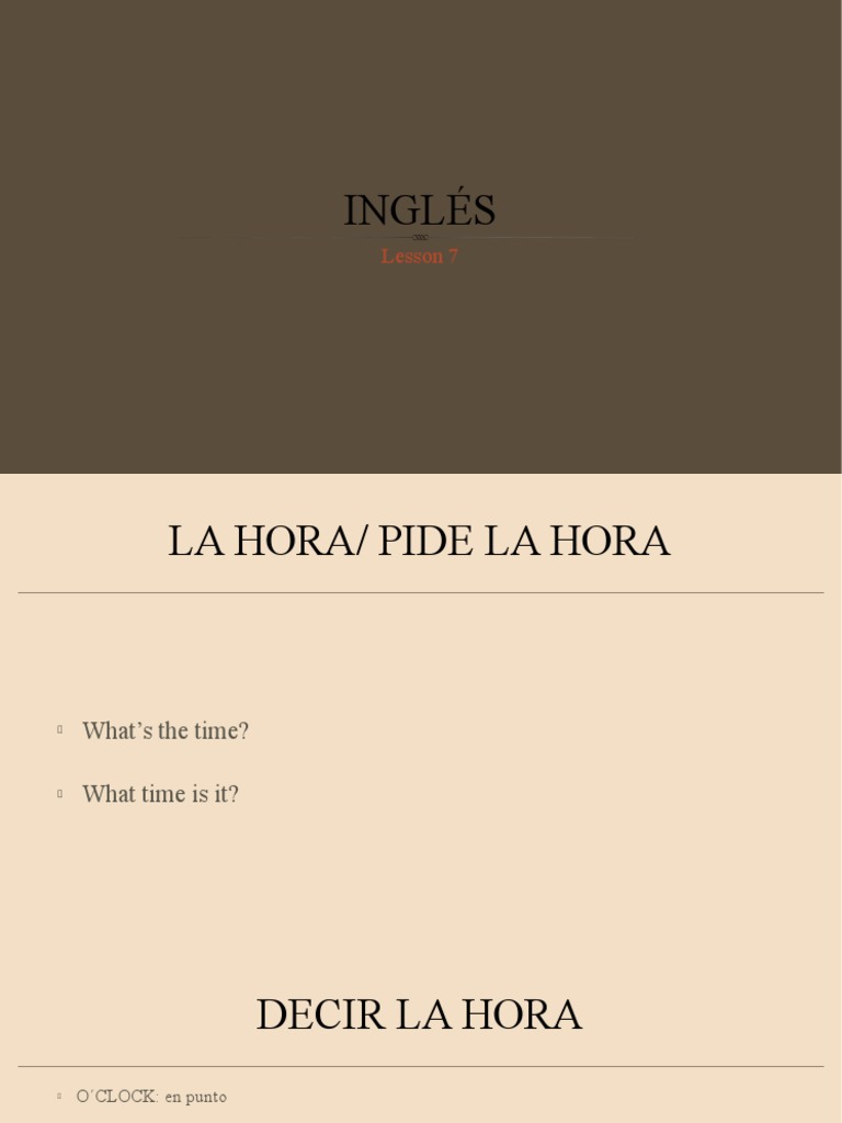 Inglés Lesson 7 | PDF