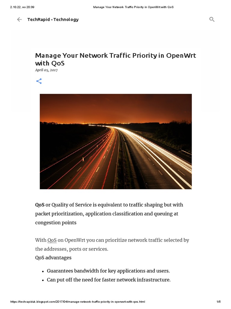 Manage Your Network Traffic Priority in OpenWrt With QoS | PDF ...