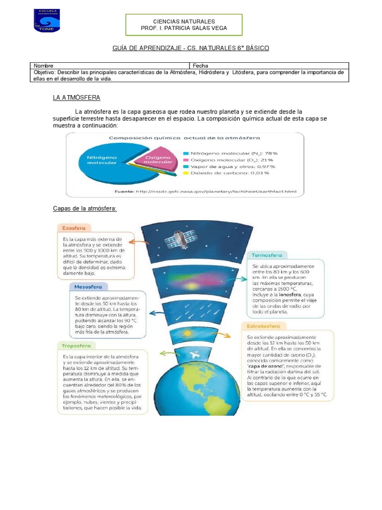 Sexto-Básico-Ciencias Atmosfera | PDF | Tierra | Agua