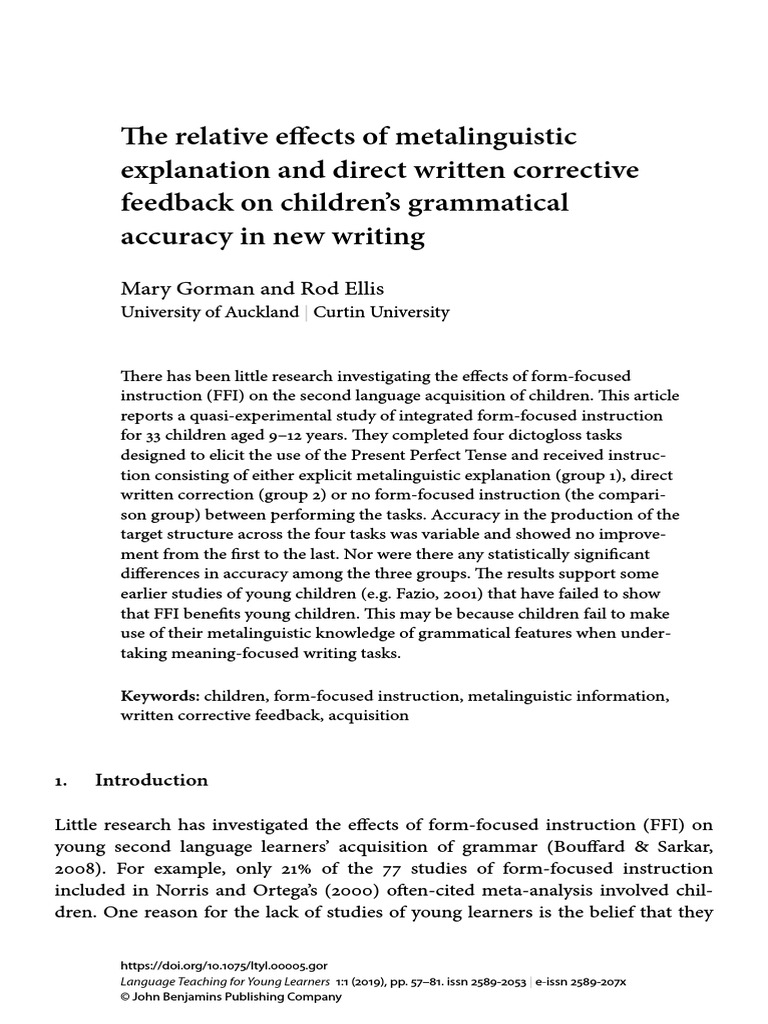 The Relative Effects of Metalinguistic Explanation and Direct Written ...
