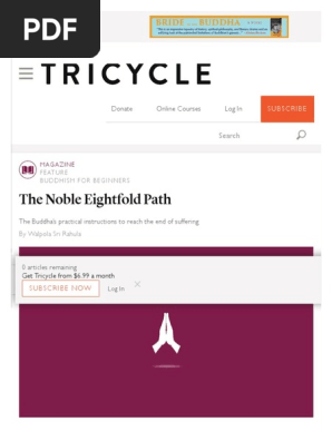 List The Steps On The Noble Eightfold Path And Note