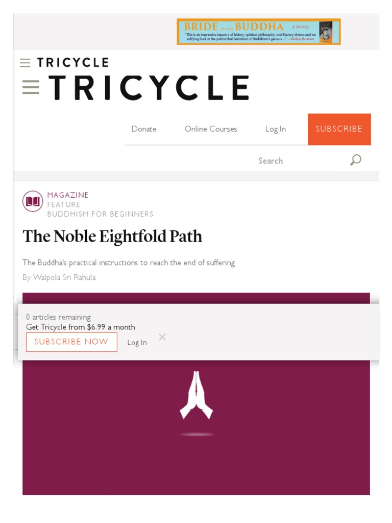 The Noble Eightfold Path Meaning and Practice | PDF | Noble Eightfold ...