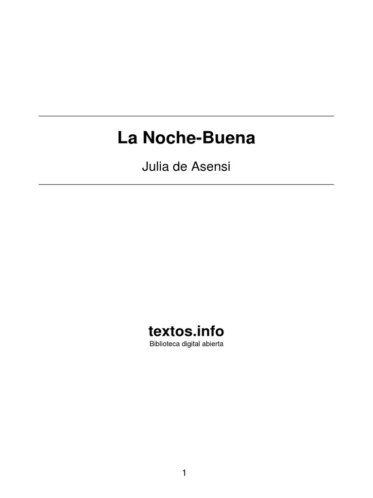Julia de Asensi - La Noche-Buena | PDF | Leyendas
