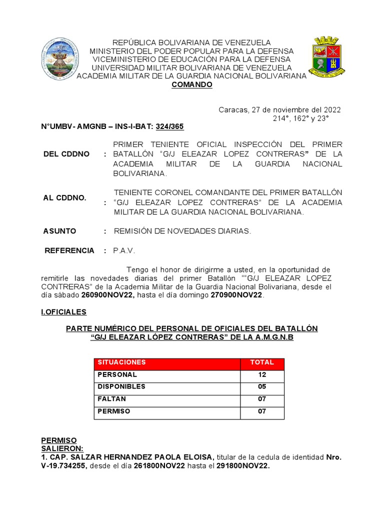 Novedaes Primer Batallon Rico | PDF