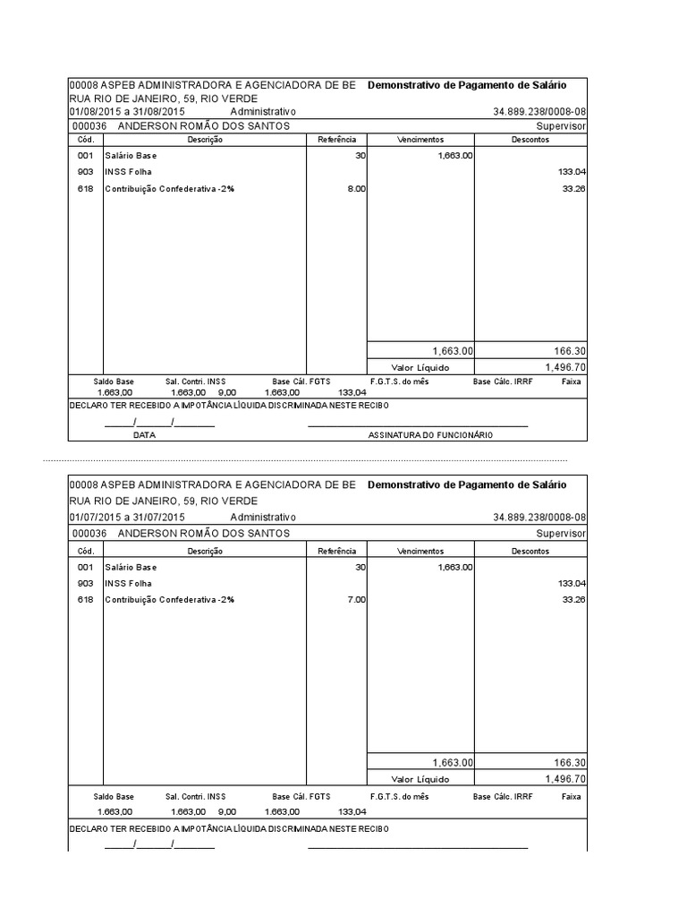 Modelo Holerite | PDF