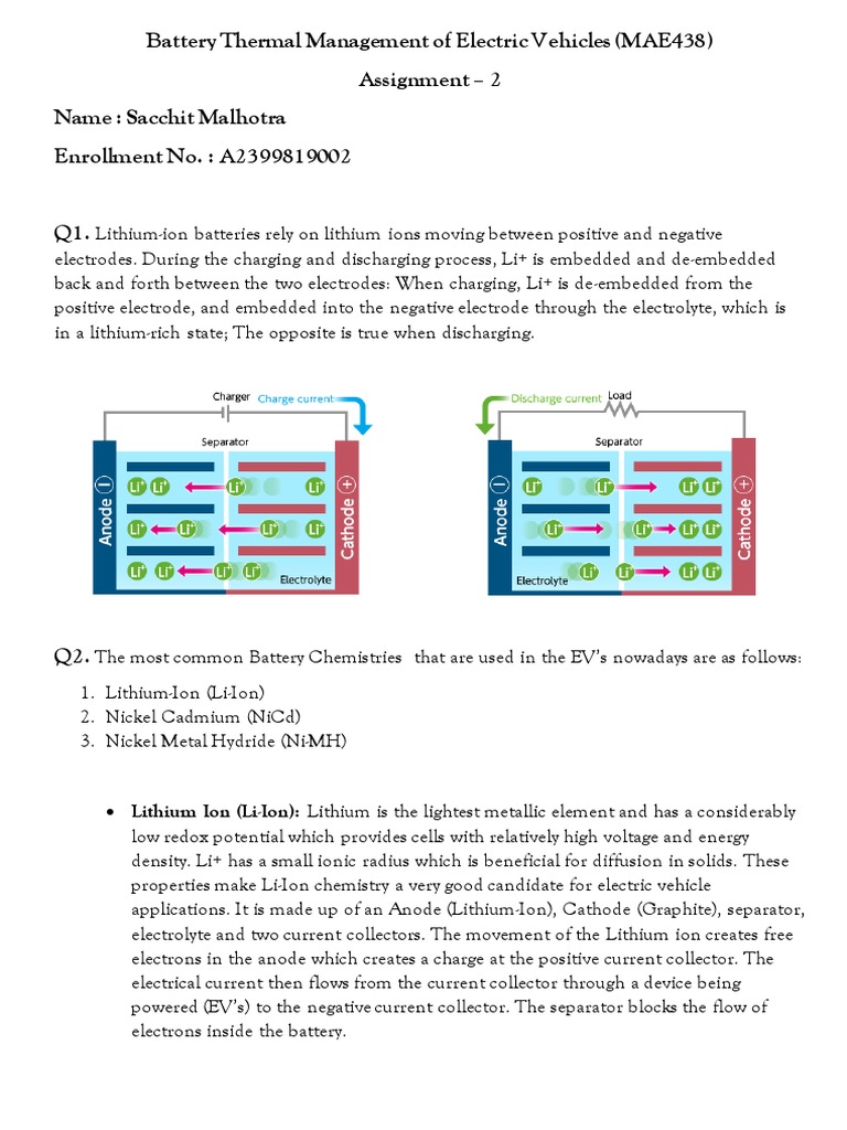 Assignmnet 2 FINAL | PDF | Lithium Ion Battery | Rechargeable Battery Assignmnet 2 FINAL | PDF | Lithium Ion Battery | Rechargeable Battery