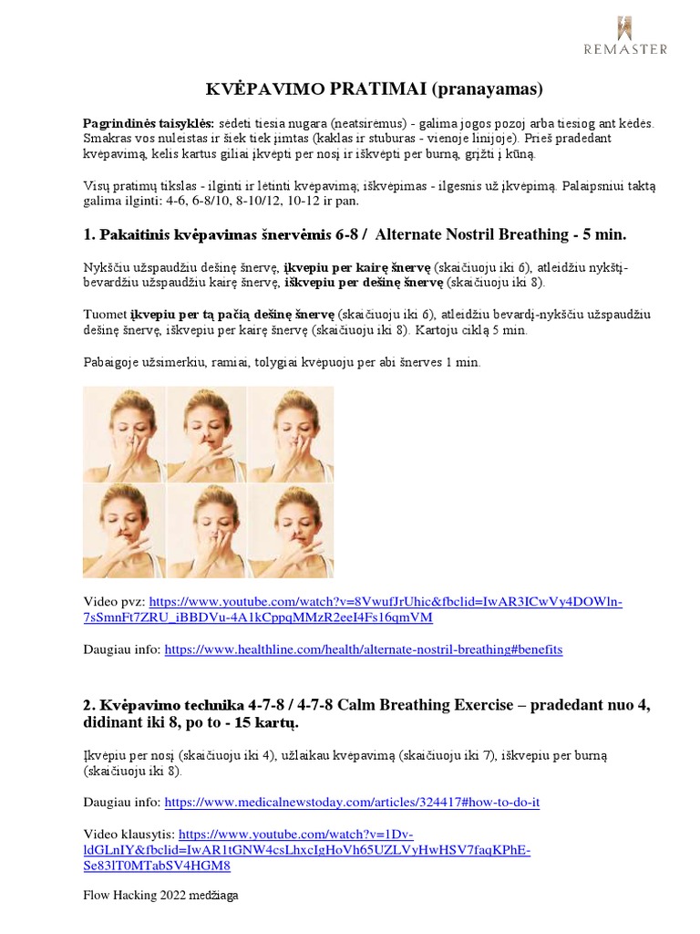 Kvepavimo Pratimai 2022 | PDF