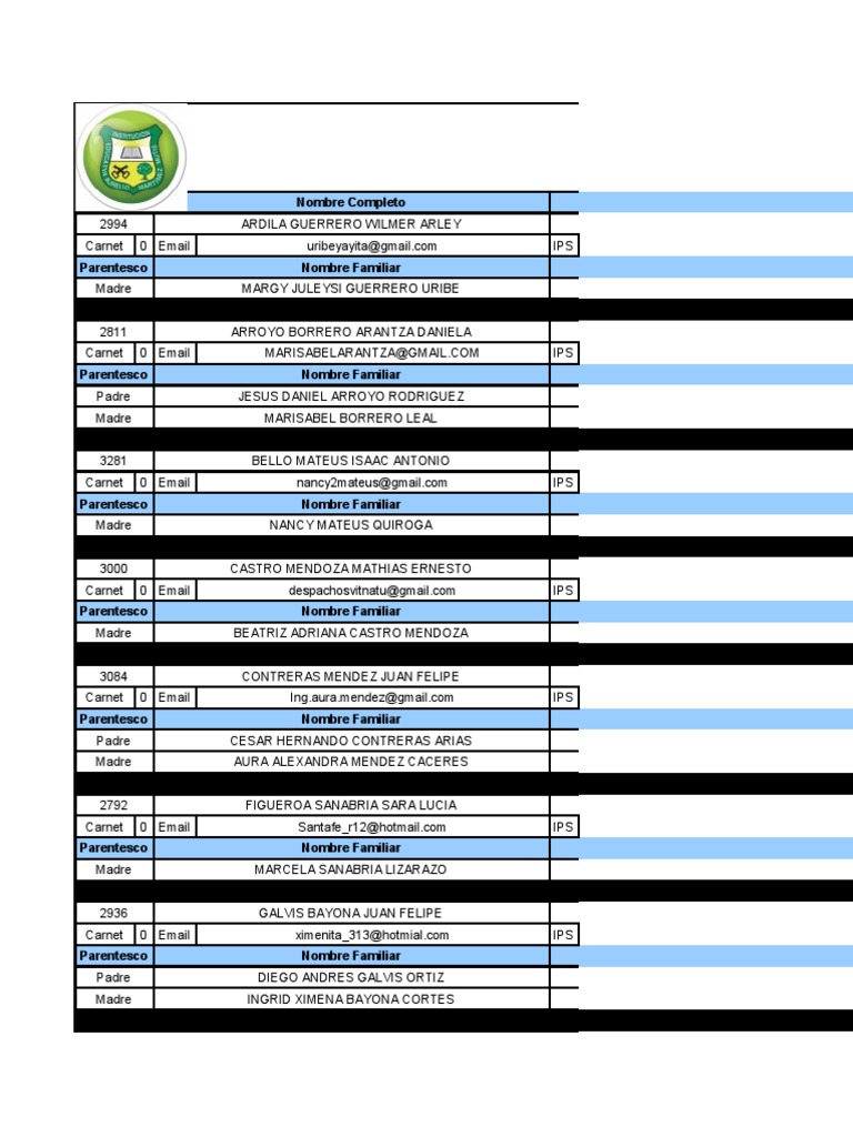 2022 - Directorio Estudiantes SEDE A - Tarde | PDF